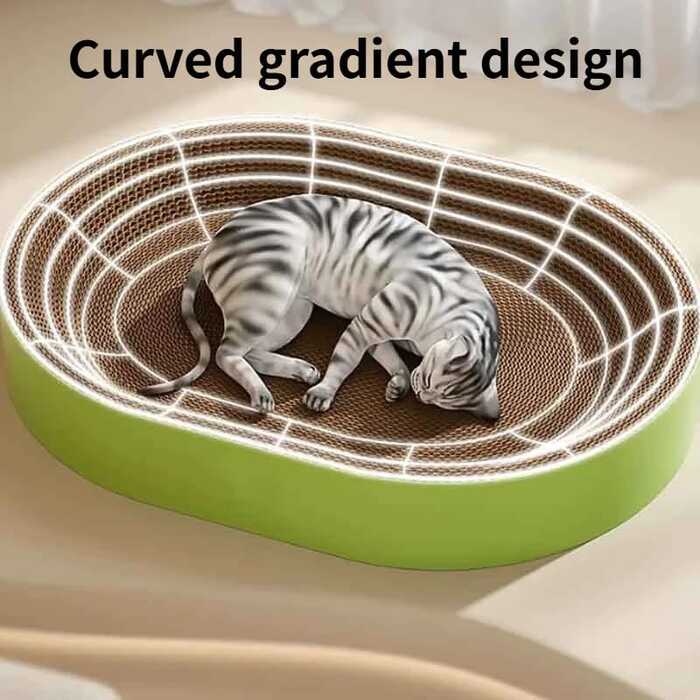 Premium Oval Shape Pet Cat Cardboard Scratcher for Pet Cats & Kittens ...