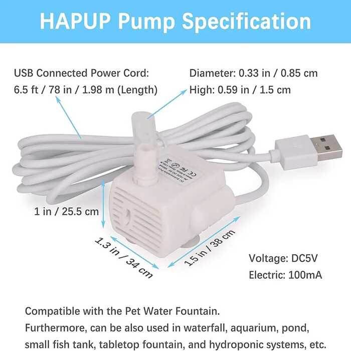 Water Fountain Replacement Water Fountain Pump White Color for (Moder B ...